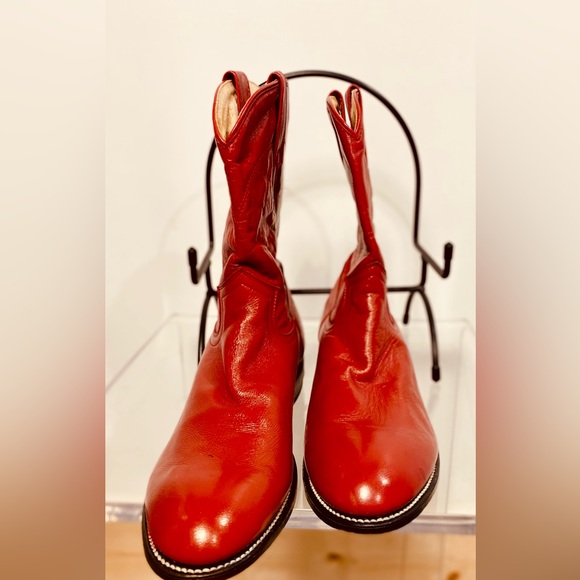Justin Boots | Shoes | Justin Cherry Red Vintage Boots Sz 8 | Poshmark